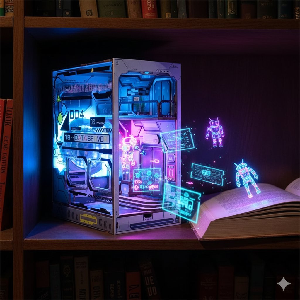Cyberpunk Book Nook Kits – Build Your Own Futuristic Shelf Decor