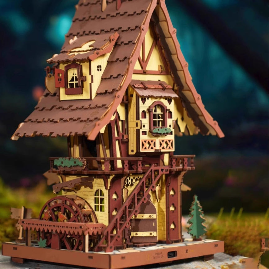 ROKR Cuckoo Clock DIY Wooden Gear Clock Kit – Book Nook Kit