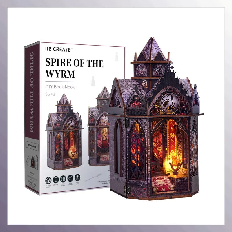 Spire of the Wyrm DIY Book Nook Kit | LED Lights Included